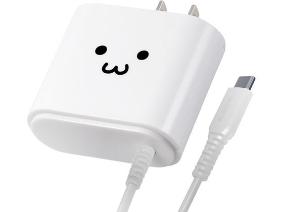 【商品説明】家庭用コンセントからUSB　Type−Cコネクタ搭載のスマートフォン・タブレットを充電できるAC充電器です。USB　Type−Cケーブル一体型なので、そのまま接続するだけで手軽に充電可能です。USB　Type−Cコネクタはウラ、...