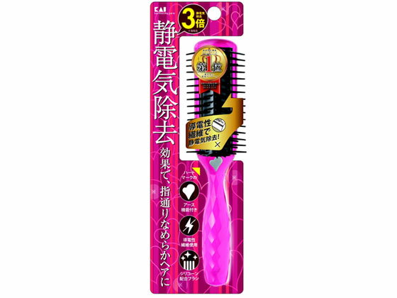 【商品説明】静電防止効果でなめらかヘアに！静電気で髪の毛が広がる、髪のダメージ、ぱさつきをおさえる静電気除去ブラシです。【仕様】●サイズ：45×82×251mm●重量：97g●原産国：日本●メーカー名：貝印　　　　　　　　　　【検索用キーワ...