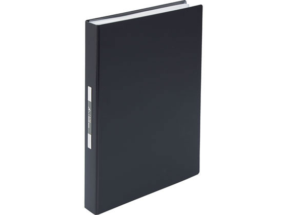 【商品説明】裏表紙には見開きオープンポケット付き。A3用紙も見開きで確認できます。クリヤーポケットの間に挟めばしおりになります。書類の量に合わせて背幅が広がるダブルヒンジ加工。【仕様】●色：ブラック●サイズ：A4・S型●外寸法：縦308×横...