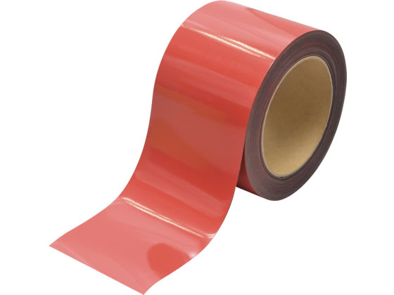 【商品説明】油性ペンを使って文字を書き込むことができます。カッター、はさみ等で好きなサイズにカットして使用できます。たくさん使用する方にお勧めのマグネットロールです。【仕様】●サイズ：幅100mm×長さ10m×厚さ0．8mm●色：赤（ツヤあ...