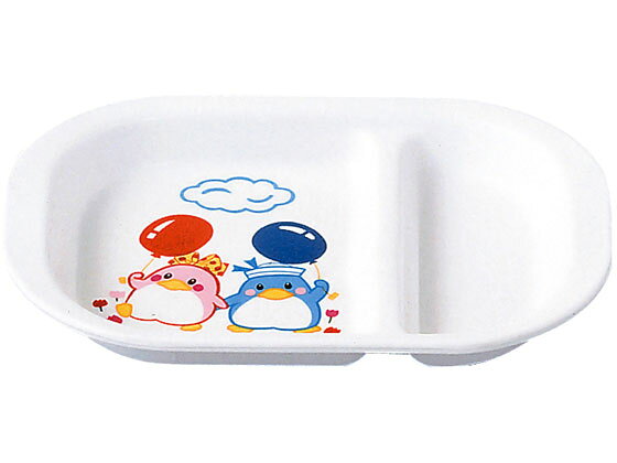 【商品説明】2ツ切タイプですメインのおかずと付け合わせを分けて盛り付けるのに便利ですかわいらしいベン＆ベティ（ペンギン）がお食事を楽しく演出します。【仕様】●食器洗浄：可●電子レンジ：不可●製品サイズ（mm）：135×190×23●生産地：...