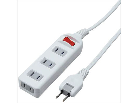 【仕様】●カラー：白●個口数：4●コード長（m）：2●定格入力：125V　15A　合計1500Wまで●本体サイズ（mm）：W45×H142×D34●本体重量（コード含む）（g）：258●パッケージ形態：スライドブリスター●パッケージサイズ（...