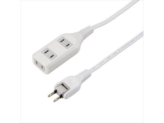 【仕様】●カラー：白●個口数：3●コード長（m）：3●定格入力：125V　15A　合計1500Wまで●本体サイズ（mm）：W41×H87×D21●本体重量（コード含む）（g）：285●パッケージ形態：スライドブリスター●パッケージサイズ（m...