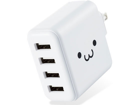 【商品説明】家庭用コンセントからスマートフォンやタブレット等を充電、給電できるAC充電器です。出力端子が4ポートありますので、スマートフォンなどを4台同時に充電が可能です。1ポート最大出力12W（5V／2．4A）、合計最大出力24W（5V／...