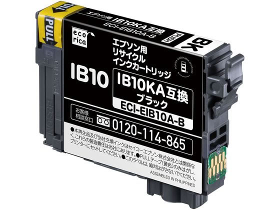 【商品説明】エプソン　IB10KA対応リサイクルインクカートリッジ　ブラック【仕様】●純正型番：IB10KA●対応機種：EW−M530F●色：ブラック●インク種類：顔料●耐力インク●インク残量表示●グリーン購入法適合●GPNエコ商品ねっと掲...