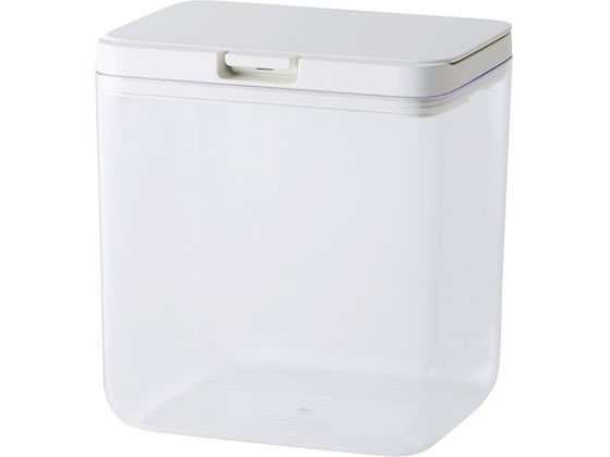 【商品説明】パッキンでしっかり閉まって湿気を防ぎ、ワンタッチで開く保存容器。小麦粉1kgが袋ごとピッタリ入るサイズです。【仕様】●カラー：ホワイト●材質：本体／AS樹脂　フタ・フタ枠／ABS樹脂　パッキン／シリコーンゴム●耐熱温度：本体・フ...