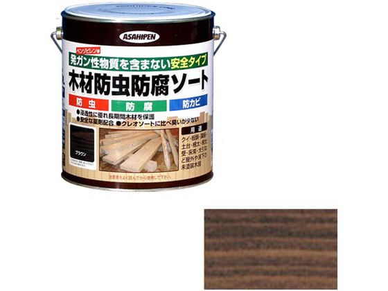 【商品説明】●日光や雨に強い屋外木部専用防腐処理剤。●浸透性に優れ、長期間木材を保護。●優れた防虫・防カビ効果を発揮。●安全性の高い薬剤を使用。●クレオソート油に比べ安全・低臭。●【用途】クイ、板塀、溝板等の屋外未塗装部分の防腐、防虫。土台...