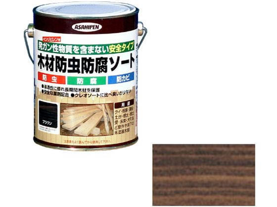 【商品説明】●日光や雨に強い屋外木部専用防腐処理剤。●浸透性に優れ、長期間木材を保護。●優れた防虫・防カビ効果を発揮。●安全性の高い薬剤を使用。●クレオソート油に比べ安全・低臭。●【用途】クイ、板塀、溝板等の屋外未塗装部分の防腐、防虫。土台...