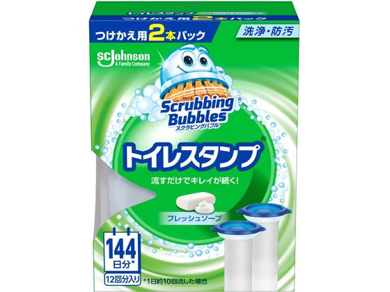 【商品説明】スタンプするだけで流すたびに洗浄・防汚成分が便器全体に広がる！12日間お掃除いらずでキレイが長続き！【仕様】●仕様：つけかえ用●内容量：38g（スタンプ1回で約12日間　6回分入）×2●フレッシュソープの香り●1回分のスタンプで...