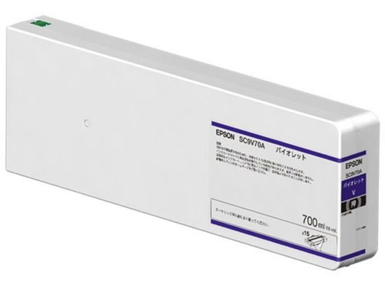 【商品説明】エプソン純正のインクカートリッジです。SC9V70の仕様変更品です。印刷品質や印刷可能枚数に変更はありません。プリンター本体の動作が従来と異なる点がございますが、問題なくお使いいただけます。【仕様】●色：バイオレット●インク容量...
