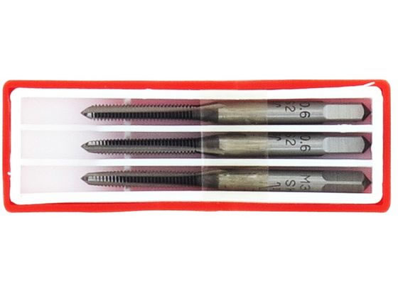 【商品説明】●荒用・中仕上用・仕上用の3本セットです。●3本のタップを使うことで深穴のめねじ立ても可能です。【仕様】【材質】●本体：合金工具鋼【仕様】●タップねじ径：M3●ピッチ（mm）：0．6●タップ全長（mm）：50●下穴ドリル径（mm...