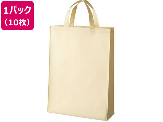 【仕様】●色：ベージュ●耐荷重：約13kg●外寸：幅320×高さ450×マチ120mm●材質（本体）：ポリプロピレン不織布（100g／m2）●底板：有（ボール紙）●マチの有無：有●注文単位：1パック（10枚）【備考】※メーカーの都合により、...