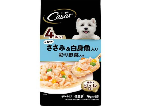 【商品説明】低脂肪なささみをふっくら蒸して低カロリーに仕上げました。厳選されたささみに白身魚と野菜を加え調理。【仕様】●ゼリータイプ●注文単位：1パック（70g×4袋）【備考】※メーカーの都合により、パッケージ・仕様等は予告なく変更になる場...