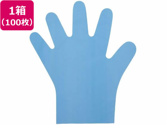 【商品説明】使い心地の良いソフトエンボスタイプ。外エンボス加工。本品は、食品衛生法・食品、添加物等の規格基準に適合しています。【仕様】●カラー：ブルー●サイズ：全長27．5cm　手のひらまわり30cm●材質：LDPE●入数：100枚【備考】...