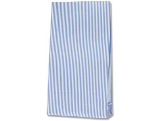 【商品説明】飽きのこないブルーのストライプ柄でマチの小さい角底袋です。【仕様】●カラー：モノストライプ　ブルー●サイズ：幅210×マチ80×高385mm●材質：晒クラフト紙70g●入数：100枚【備考】※メーカーの都合により、パッケージ・仕...