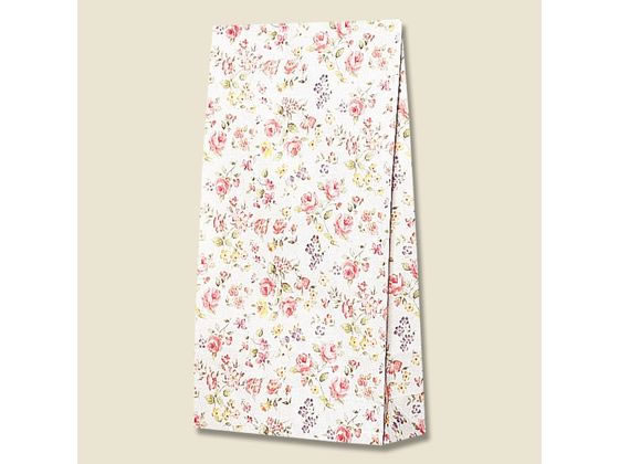 【商品説明】落ち着いた雰囲気で綺麗な花柄でマチの小さい角底袋です。【仕様】●カラー：ロマネスク●サイズ：幅210×マチ80×高385mm●材質：晒クラフト紙70g●入数：100枚【備考】※メーカーの都合により、パッケージ・仕様等は予告なく変...