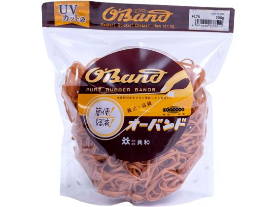 【仕様】●番手：＃170●色：アメ色●容量：500g●折径（内径）：60mm（38mm）●材質：天然ゴム●推奨結束範囲：210〜250mm●切幅：3mm●厚み：1．1mm●入数：約1300本●注文単位：1袋※内容量の本数は、平均値から求めた...