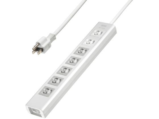 【商品説明】集中スイッチで5個口をオン／オフすることができます。2個口は常時通電口（差込口が白色）となっており、常に通電している機器の接続に便利です。差込口は、3P抜け止めシャッター仕様の7個口タップです。スチールデスクなどに仮固定できるマ...