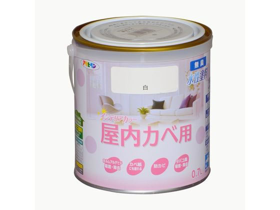【商品説明】●カベ紙・ビニールカベ紙の上にも塗ることができます。●塗料に含まれるVOC（揮発性有機化合物）は0．1％以下であり、シックハウスの原因とされるホルムアルデヒドを吸着・除去する環境保護塗料です。●防カビ剤を配合、カビの発生を防ぎま...