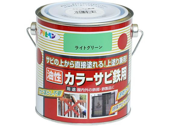 【商品説明】●特殊防錆剤の配合により、サビを落とさずにサビの上から直接塗れます。●サビ止めと上塗りが同時にできる、速乾性の1回塗り塗料なので、塗装時間を大幅に短縮します。●シリコンアクリル樹脂が成分なので、耐候性に優れています。●消防法上の...