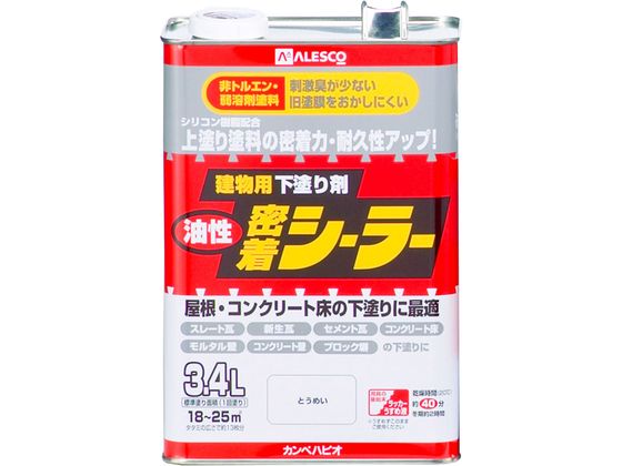 【商品説明】●劣化してもろくなったコンクリート・セメント・モルタル面の素地を強化し、上塗り塗料との密着性を向上させます。●下地の劣化の激しい瓦屋根、コンクリート床の下地固めに。●浸透性と密着性の優れたラッカータイプ。トルエンを含んでいないの...