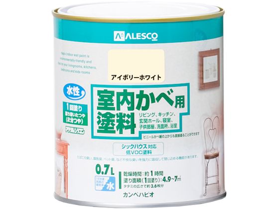 【商品説明】●ビニールクロスの上から直接塗れる室内かべ用塗料●タバコ・ペット・アンモニアなど生活不快臭を除去します。●シックハウス症候群の原因となるホルムアルデヒドを吸着、無害化します。【仕様】●容量：0．7L●色：アイボリーホワイト●商品...