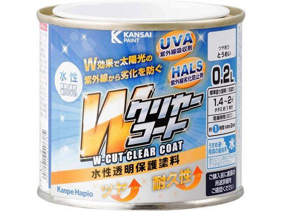 【商品説明】●UVA（紫外線吸収剤）・HALS（紫外線劣化防止剤）を配合により、紫外線による劣化を防ぎます。●水性塗料を塗装後に、本品を上塗りすることで耐久性とツヤ感を更にアップさせます。●防カビ剤、防サビ剤配合なので、長期間カビ・サビの発...