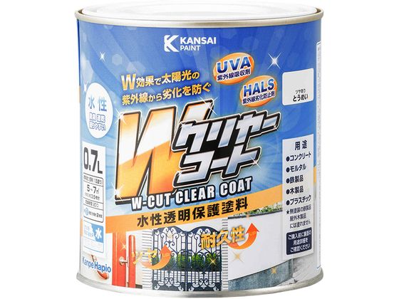 【商品説明】●UVA（紫外線吸収剤）・HALS（紫外線劣化防止剤）を配合により、紫外線による劣化を防ぎます。●水性塗料を塗装後に、本品を上塗りすることで耐久性とツヤ感を更にアップさせます。●防カビ剤、防サビ剤配合なので、長期間カビ・サビの発...