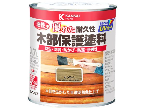 【商品説明】●木目をいかしたまま表面に塗膜を作らず着色するので、木材の持つ自然な風合いを引き立たせます。●木材保護成分も配合されているので防虫・防腐・防カビ・防藻・UVカット効果を発揮します。●浸透性に優れ、耐久力が高い油性タイプ。保護効果...