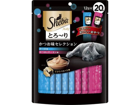 【商品説明】猫ちゃんが手からでも舐めやすいとろーりおやつ。人気のかつお味セレクションの大容量タイプ。【仕様】●内容量：12g×20袋【備考】※メーカーの都合により、パッケージ・仕様等は予告なく変更になる場合がございます。【検索用キーワード】...
