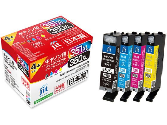 【商品説明】ジットのリサイクルインクは使い終わった純正インクカートリッジを回収し、独自で開発した技術を用いてクリーニングやインクの充填をして再度利用できるようにした環境配慮型製品です。【仕様】●色：4色●種別：顔料／染料インク●適応型番：B...