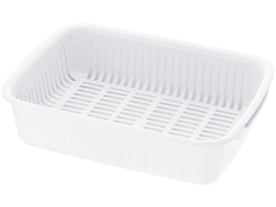 【商品説明】少量の食器や野菜の水切りに使いやすいサイズです。【仕様】●カラー：ホワイト●商品本体サイズ：幅35×奥行26×高さ9．2cm●商品重量：460g●材質：本体・カゴ：ポリプロピレン【備考】※メーカーの都合により、パッケージ・仕様等...