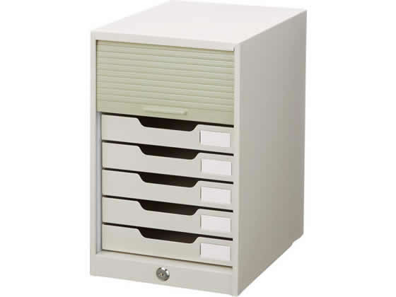 【仕様】●外寸：W256×D354×H407mm●内寸：W232×D327×H41mm●鍵2個付き●材質：本体（スチール 焼付塗装仕上げ）、シャッター（ABS）●色：ライトグレー●シャッターの開閉が軽く、滑らかに使用できます。引き出しには、...