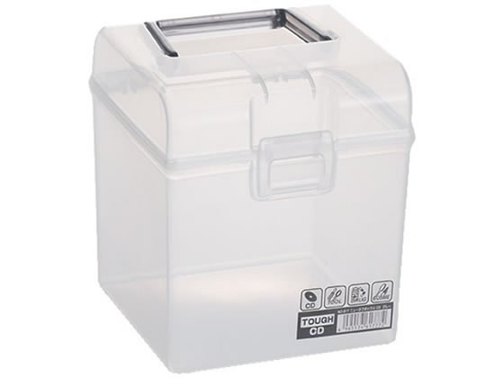 【仕様】取っ手つきの収納ボックスです。中身が見える半透明タイプです。正方形のケースに入った、CD・DVD・ブルーレイの収納に最適です。工具・お薬・化粧品などの収納にもオススメです。●サイズ：幅146×奥行き140×高さ162mm●材質：（本...