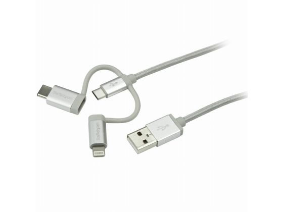 【商品説明】USBマルチチャージャーケーブルは、Micro−USB／USB−C／Lightningに対応した3−in−1設計で、Apple・Android端末の充電と同期が1本で可能。USBウォールチャージャーやモバイルバッテリーからの充電...