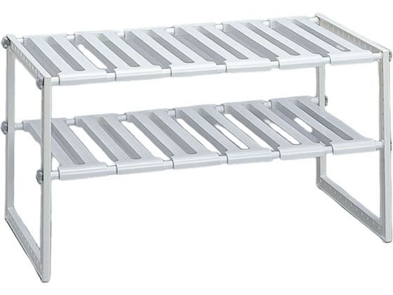 【商品説明】収納場所に合わせて伸縮できます。出し入れが簡単でお掃除もラクラク。【仕様】●カラー：ホワイト●サイズ：（約）幅50〜75×奥行39．4×高さ40cm●重量（kg）：2．3●素材・材質：本体／スチロール樹脂、棚板・メネジ／ポリプロ...