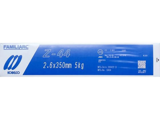 【仕様】●棒長：350mm●内容量：5kg●棒径：φ2．6mm【備考】※メーカーの都合により、パッケージ・仕様等は予告なく変更になる場合がございます。【検索用キーワード】三共コーポレーション　神鋼　溶接棒　薄・中板の溶接用　φ2．6mm×3...