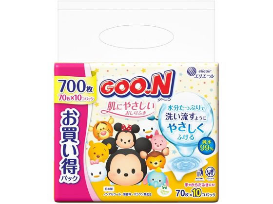 【商品説明】●水分たっぷり。洗い流すように拭けます。●ふんわり柔らかいナチュラルプレーン不織布を採用。●純粋99％、パラベン無配合、ノンアルコール。●かわいらしいツムツムデザイン。●手やからだにも使えます。●トイレに流さないでください。【仕...
