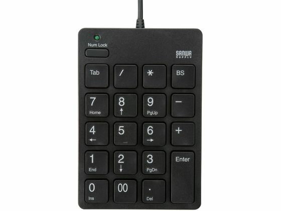 【商品説明】長い爪でも引っかかりにくいアイソレーションタイプで、キー間隔を広く確保し、入力ミスを防ぐテンキーです。USB2．0ハブを2ポート搭載し、USBメモリやカードリーダーの接続にも便利です。TABキーや00キーを備え、表計算や会計処理...