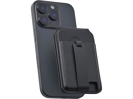 【商品説明】MagSafeで簡単に着脱できる、カードスタンドです。スマートフォンを縦・横どちらにも置くことができ、さまざまなシーンでも快適に動画視聴ができます。カードが内側に2枚、外側に1枚収納可能。内側は落下の心配がなく、外側はサッと取り...