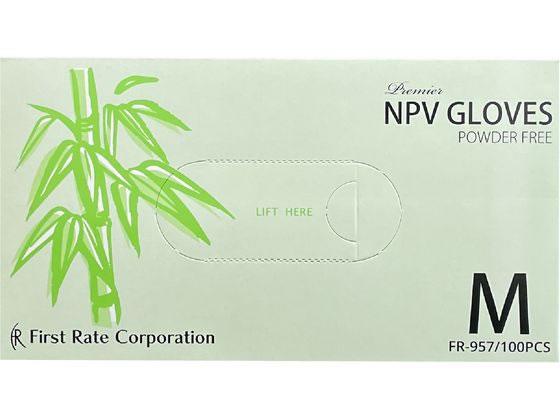 【商品説明】中厚のパウダー無し高伸縮性プラスチック手袋です。粉に敏感な方、ラテックスアレルギーの方向けの手袋。【仕様】●サイズ：M●寸法：手甲幅95mm（±5mm）●材質：合成ゴム●中国製●カラー：クリアー●注文単位：1箱（100枚）●AS...