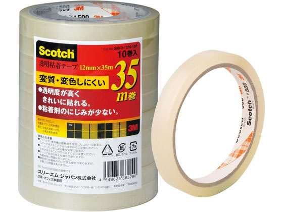 数量限定お一人様3個まで。【商品説明】コストパフォーマンスに優れたスコッチブランドの事務用透明粘着テープです。変質・変色しにくいポリプロピレン基材と、粘着剤のにじみが少なく、きれいに貼れるアクリル系粘着剤を使用しています。【仕様】●サイズ：...