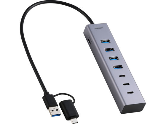 【商品説明】●USB−Aポート×4、USB　Type−C（TM）ポート×3を搭載。マウスやキーボード、USBメモリなどをこの1台にまとめて接続。●USB−AプラグをUSB　Type−Cプラグに変換するアダプター付きで、さまざまな機器に接続可...