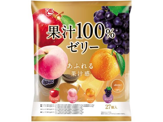 【商品説明】果汁100％配合（生果汁換算比）で、濃い果汁感を味わえるゼリーです。【仕様】●内容量：15g×27個【備考】※メーカーの都合により、パッケージ・仕様等は予告なく変更になる場合がございます。【検索用キーワード】100％　フルーツ　...