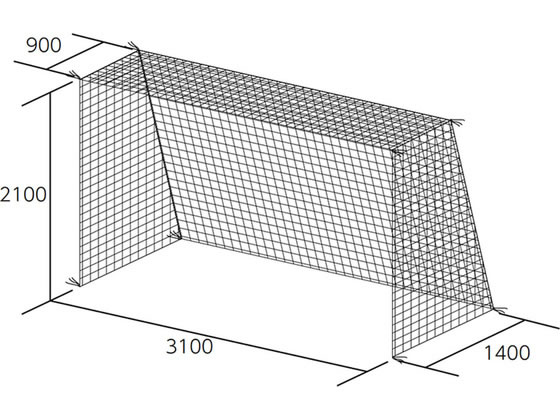 【商品説明】ハンドゴールネット・四角目（2張1組）【仕様】●素材・材質：ポリエチレン有結節●仕様：440T／45本、網目：10cm角、ハンドゴールネットは内吊りでご使用いただくことを推奨いたします。ゴールインしたボールの勢いを吸収し、ボール...