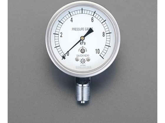 【仕様】●圧力…0〜3kPa　●精度…±2．5％F．S．（フルスケール）　●使用温度…5〜40℃　●使用流体…水、空気、油など　●保護等級…IP30相当　●直径…100mm　●接続…G3／8”　●重量…572g　●材質…接続部：SUS304...