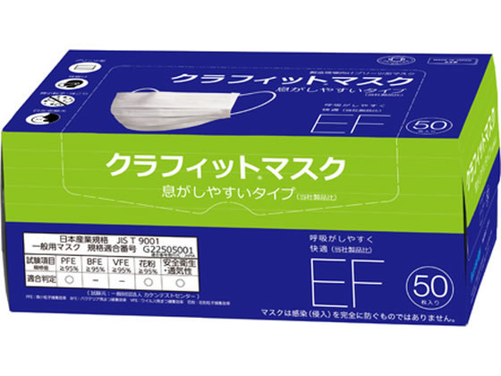 【仕様】●捕集効率…87％　●吸気抵抗…3．3Pa　●サイズ（mm）…タテ90×ヨコ175　●入数…50枚入り　●帯電フィルターを使用した粉塵用簡易マスク。　●口周りの空間を確保するスペースキーパー入り、通気性が高く呼吸が楽です。　●耳かけ...