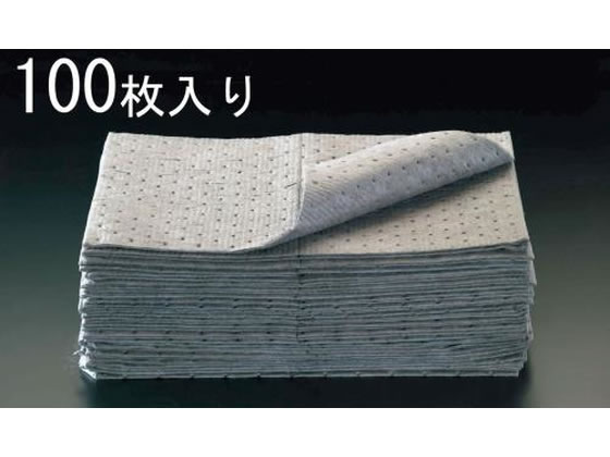 【仕様】●メーカー…Gシステム　●サイズ…410×510mm　●厚さ…3mm　●吸収能力…約114L／100枚　●材質…ポリプロピレン　●色…グレー　●入数…100枚　●油・液体用　●帯電防止加工処理　●ミシン目により手でカットできます。【...