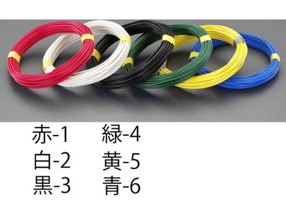 【仕様】●材質…素線：銅、　被覆：ビニール　●定格温度…60℃　●定格…19A　600V　●公称断面積…1．25mm2　●色…黒　●長さ…20m　●導体径構成…7本／0．45mm　●導体径外径…約1．35mm　●絶縁体厚さ…0．8mm　●仕...