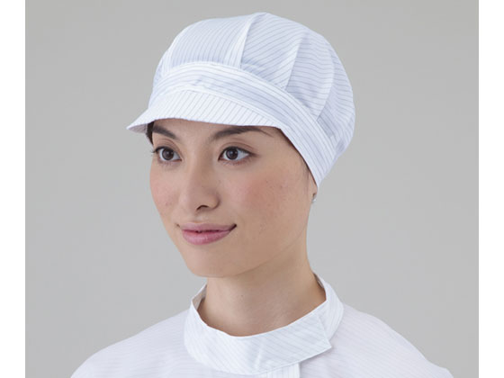 【商品説明】●生地が強く、耐久性に優れています。●クリーンルーム用キャップ【仕様】●型番：SD201−L●サイズ：中●材質：ポリエステル98．2％、導電繊維（100デニール）1．8％●2／1ツイル織、5mmピッチストライプ導電糸●グレード目...